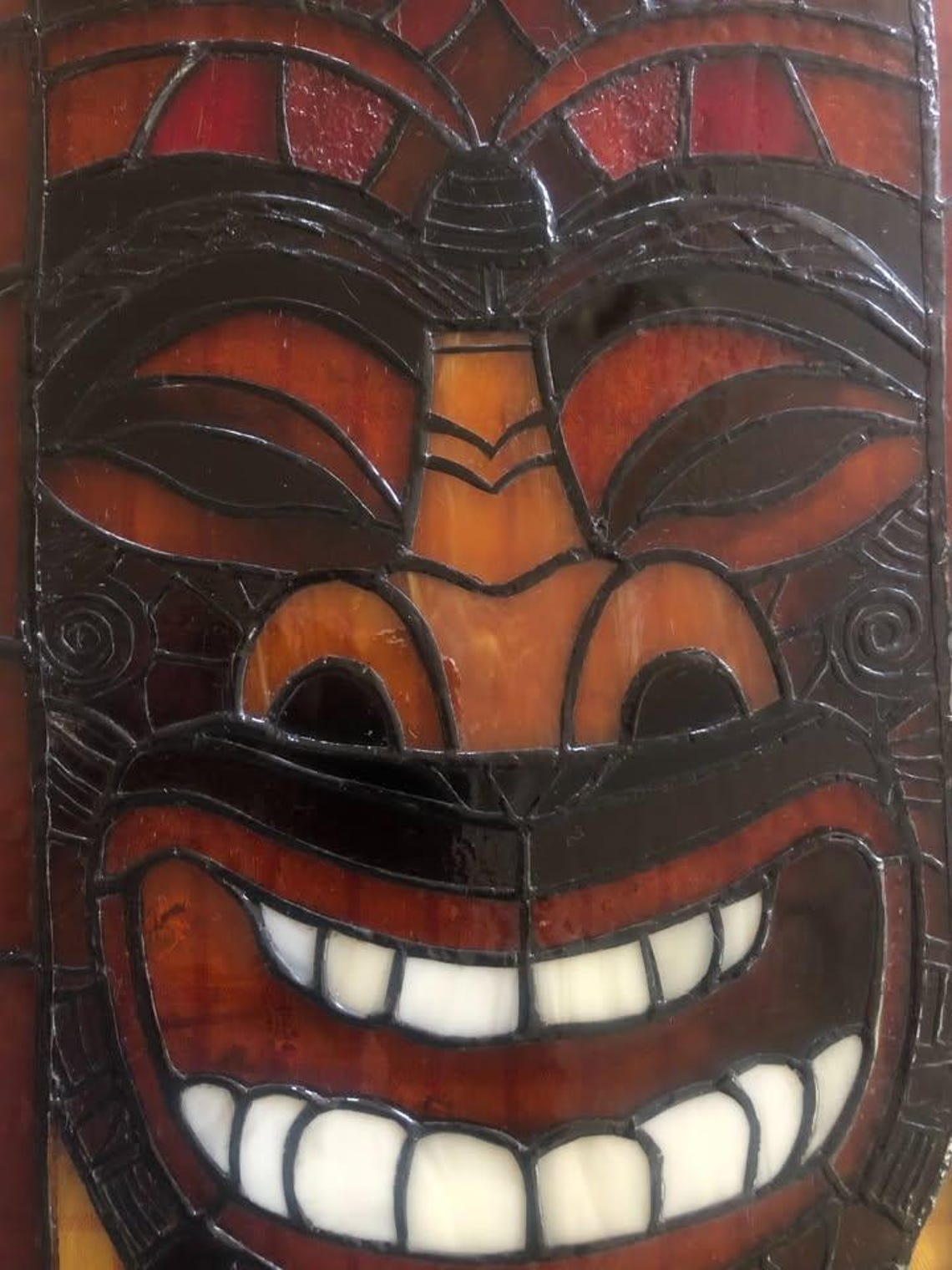 Unique Stained Glass Tiki Panel - Etsy