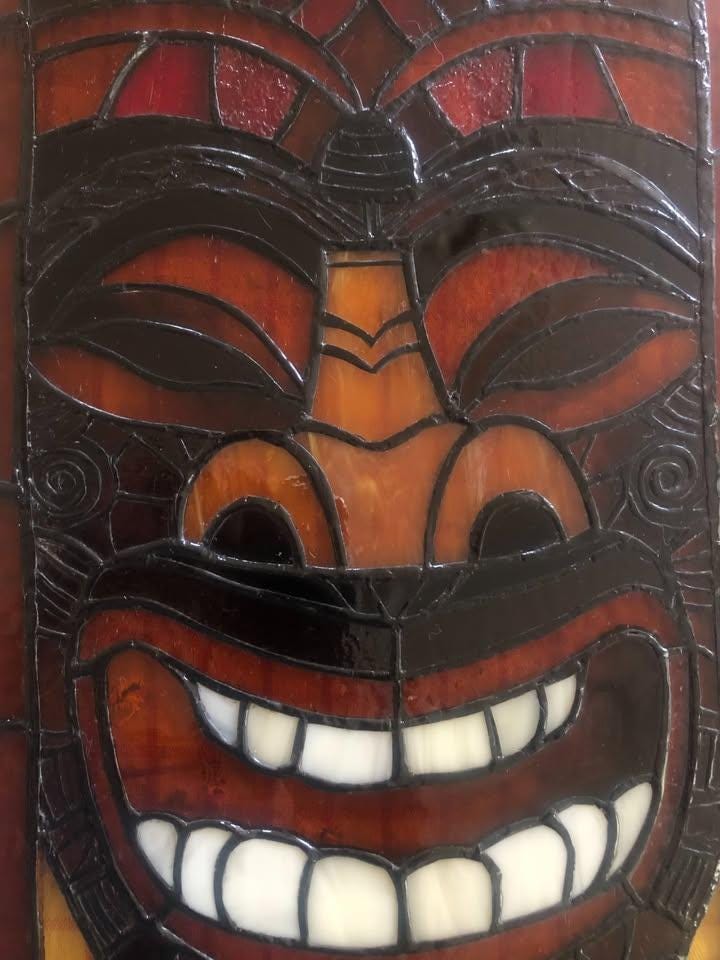 Unique Stained Glass Tiki Panel - Etsy