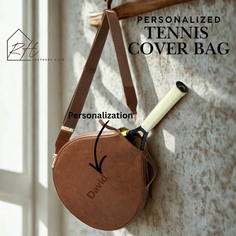 Personalized Full-grain Leather Tennis Racket Bag, Vintage Style - Etsy