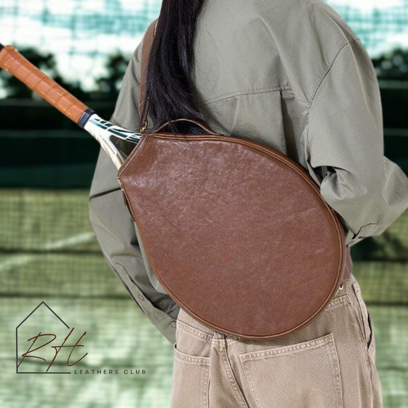 Personalized Full-grain Leather Tennis Racket Bag, Vintage Style - Etsy