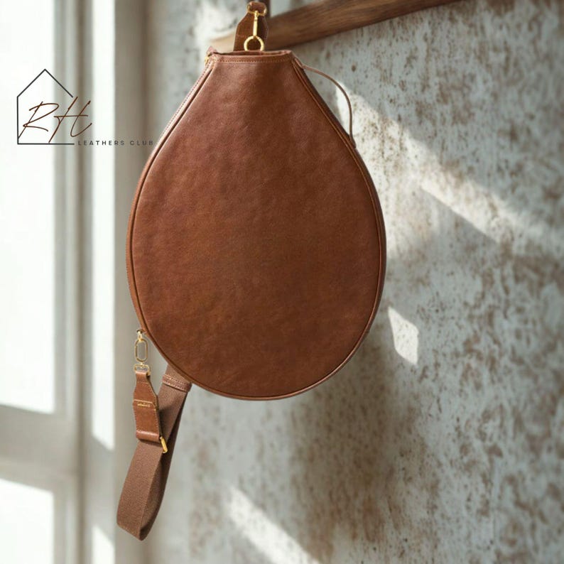 Personalized Full-grain Leather Tennis Racket Bag, Vintage Style - Etsy