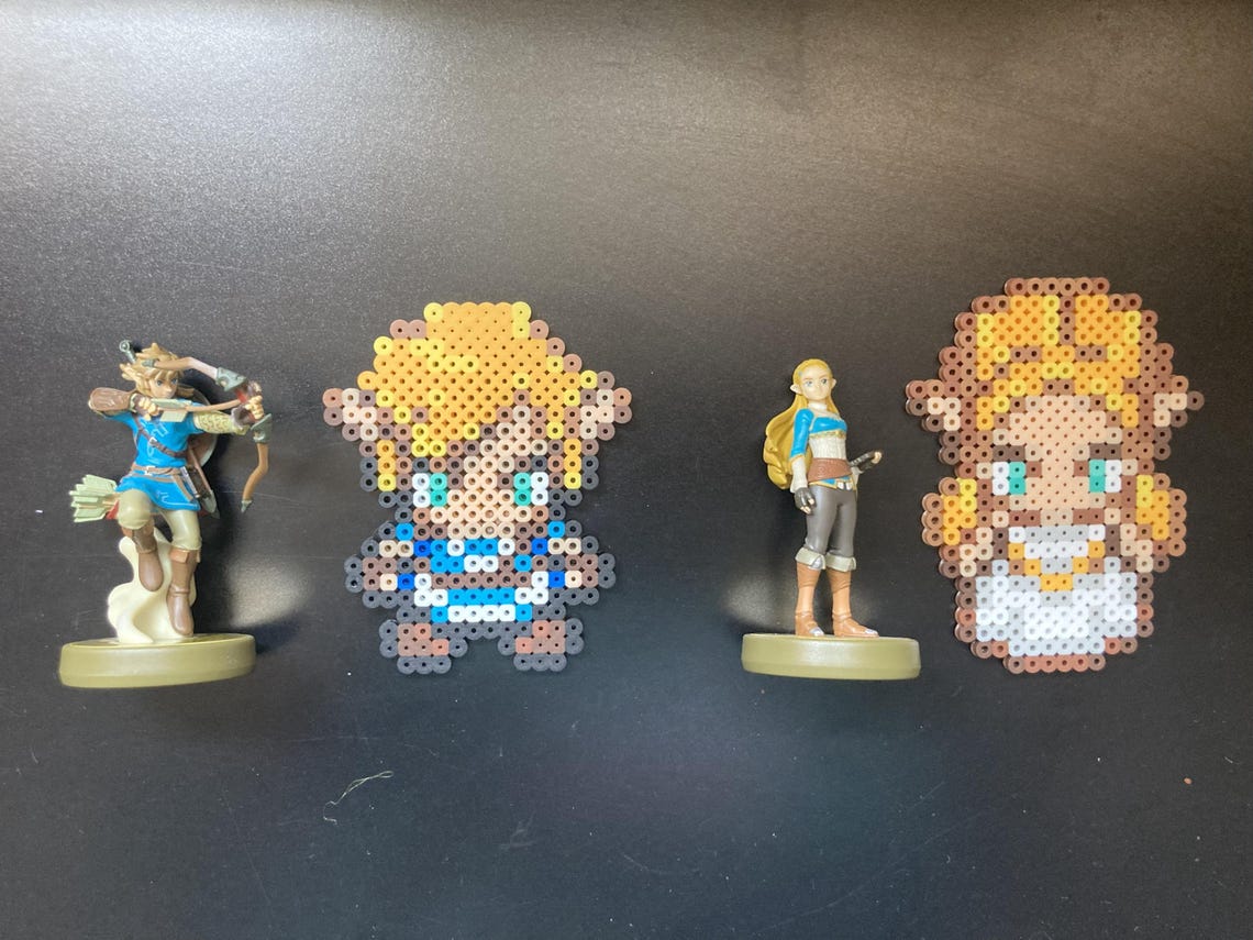 Legend of Zelda Breath of the Wild Link & Zelda Perler Bead Sprite - Etsy