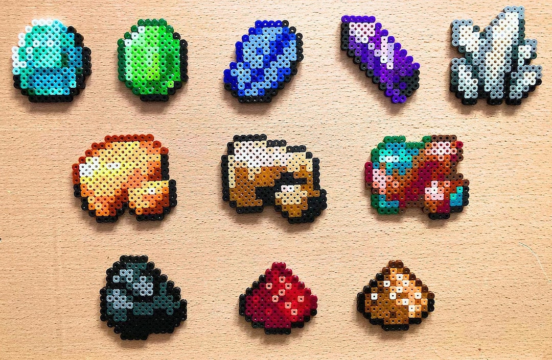 Minecraft Perler Beads Minerals, Gems, and Ore Pixel Beaded Sprites ...