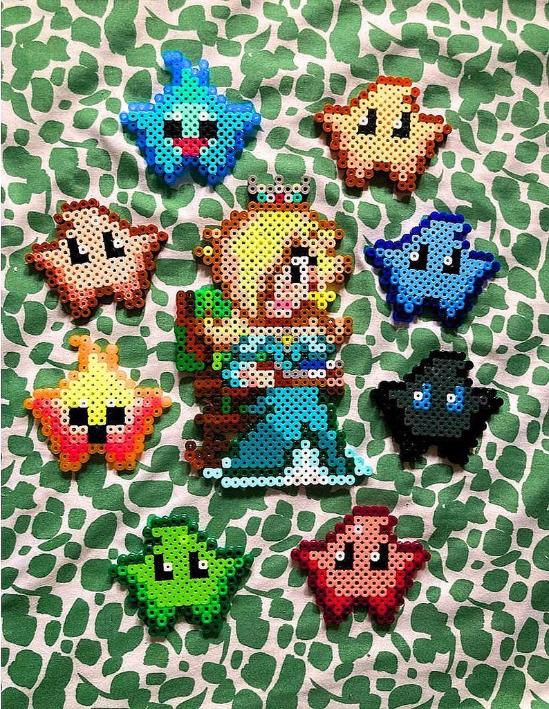 Rosalina and Lumas - Super Mario Galaxy Perler Bead Wall Decor - Etsy