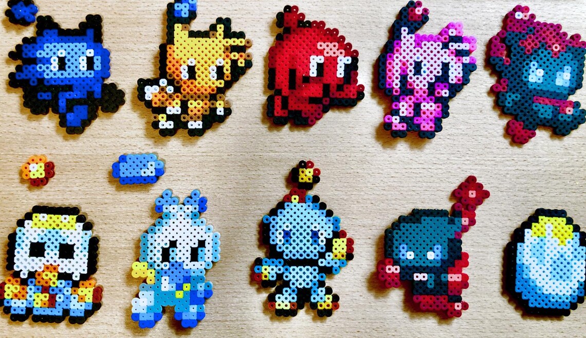 Chao Sonic the Hedgehog Perler Bead Sprites - Pixel Art Charms - Etsy ...