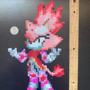 Burning Blaze and Sol Emeralds Sonic the Hedgehog Perler Bead Pixel ...
