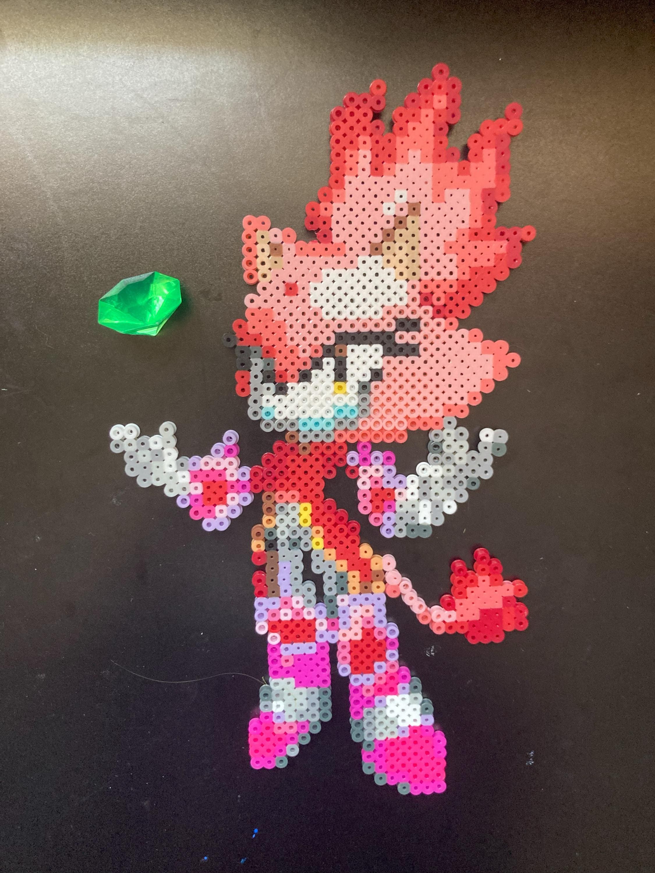 Burning Blaze and Sol Emeralds Sonic the Hedgehog Perler Bead Pixel ...