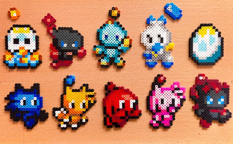 Chao Sonic the Hedgehog Perler Beaded Sprites - Pixel Art Charms - Etsy ...