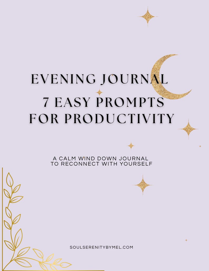 Evening Journal Printable Template | Productivity Journal Prompts ...
