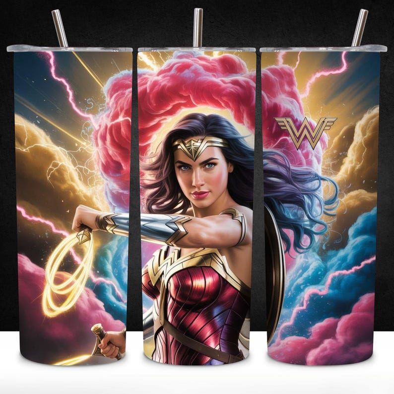 Action-woman Inspired Tumbler Wrap PNG | 20oz Skinny Tumbler Wrap ...