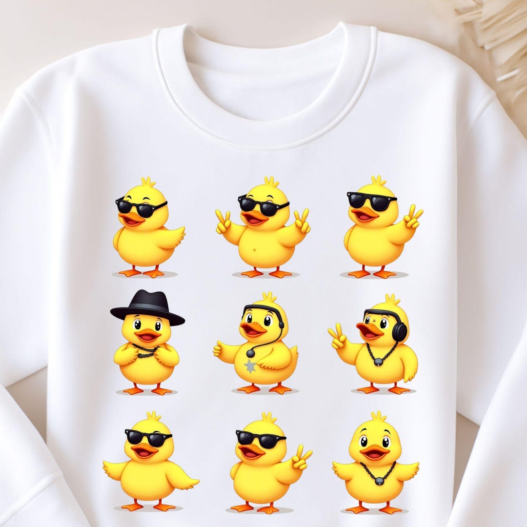 Cool Duck PNG Clipart Bundle | 9 Cute Duck Designs Clipart Funny Yellow ...