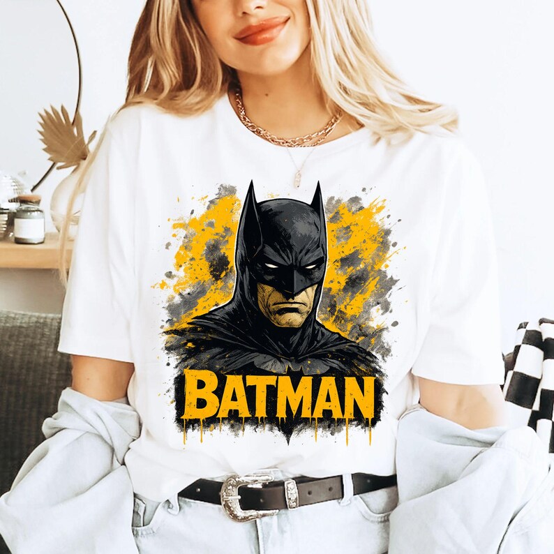 Dark Knight Superhero T-shirt Design PNG | Bold Comic Book Superhero ...