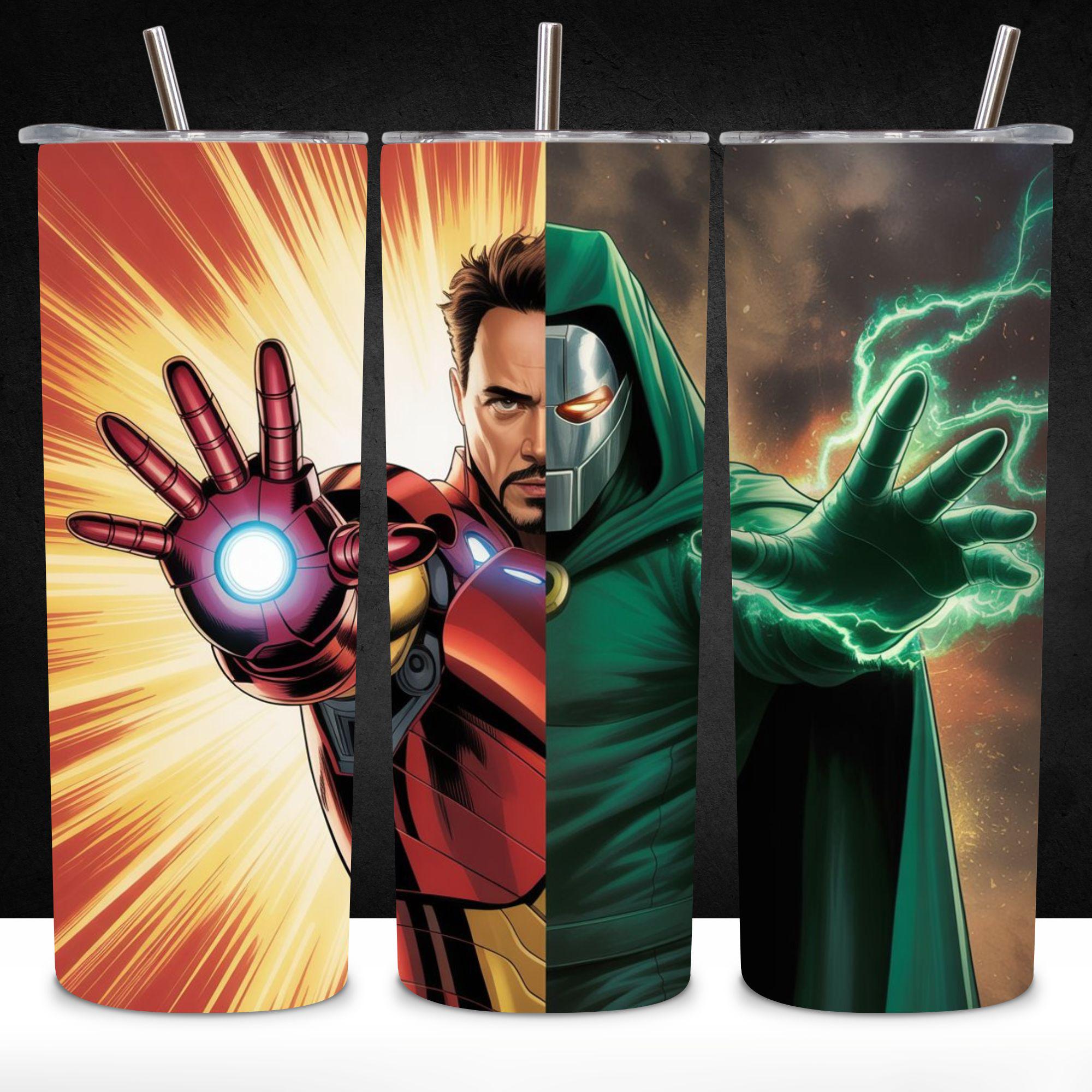 Superhero Vs Villain Wrap PNG | Comic Characters Design for 20oz Skinny ...
