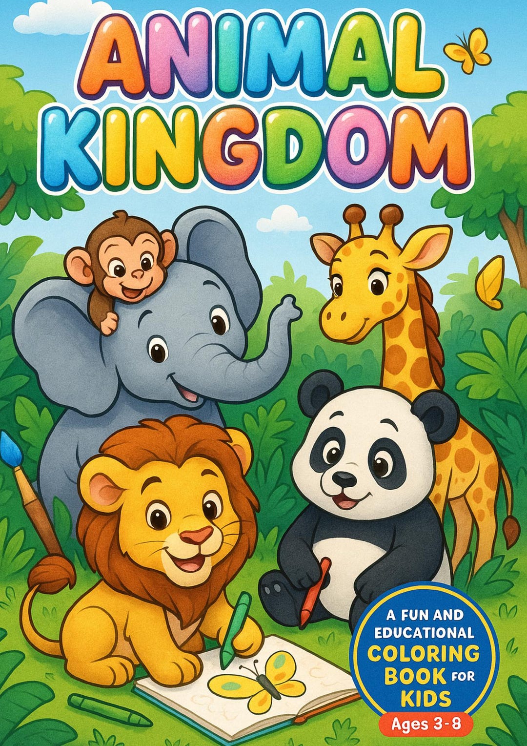 Animal Kingdom - Kids’ Coloring Book (ages 0–8) | 25+ Pages | Digital ...