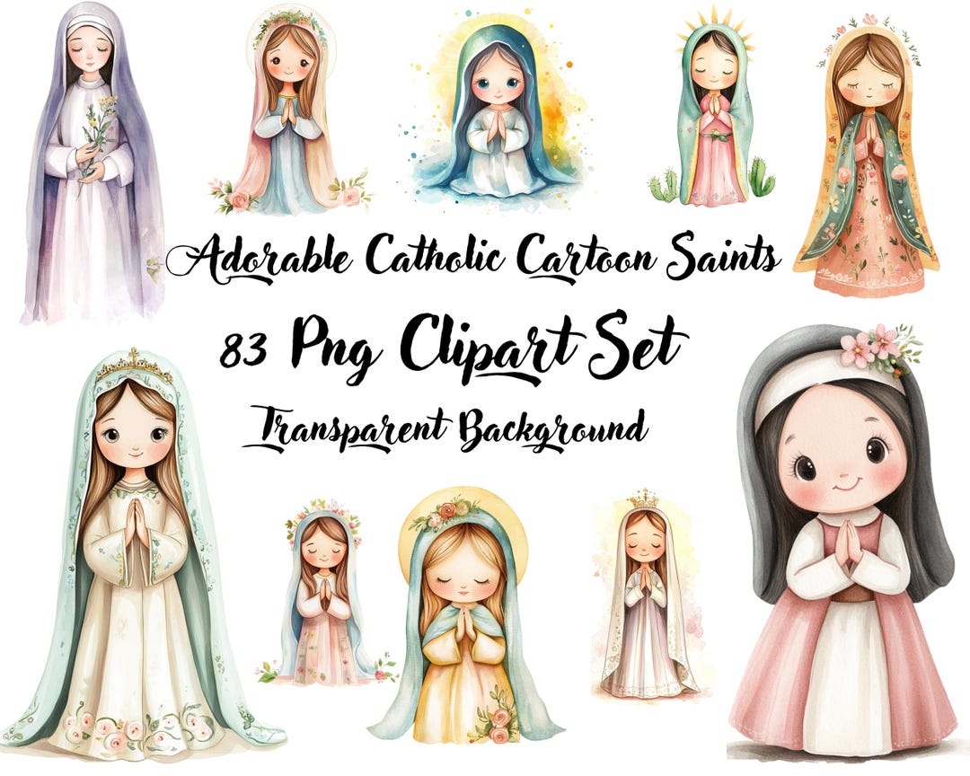 83 PNG Cute Catholic Figures Saints Clipart, Commercial Use, Praying ...