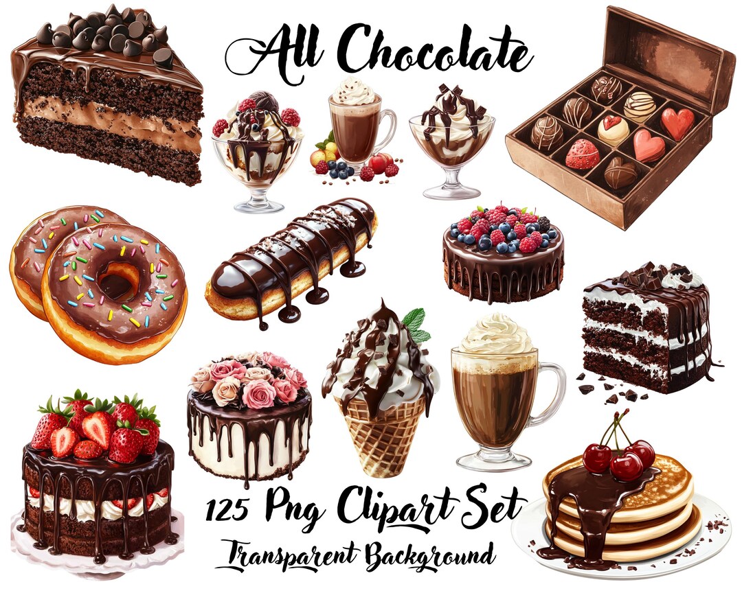 125 PNG Chocolate Clipart, Chocolate Cakes, Donuts, Ice Cream, Hot ...