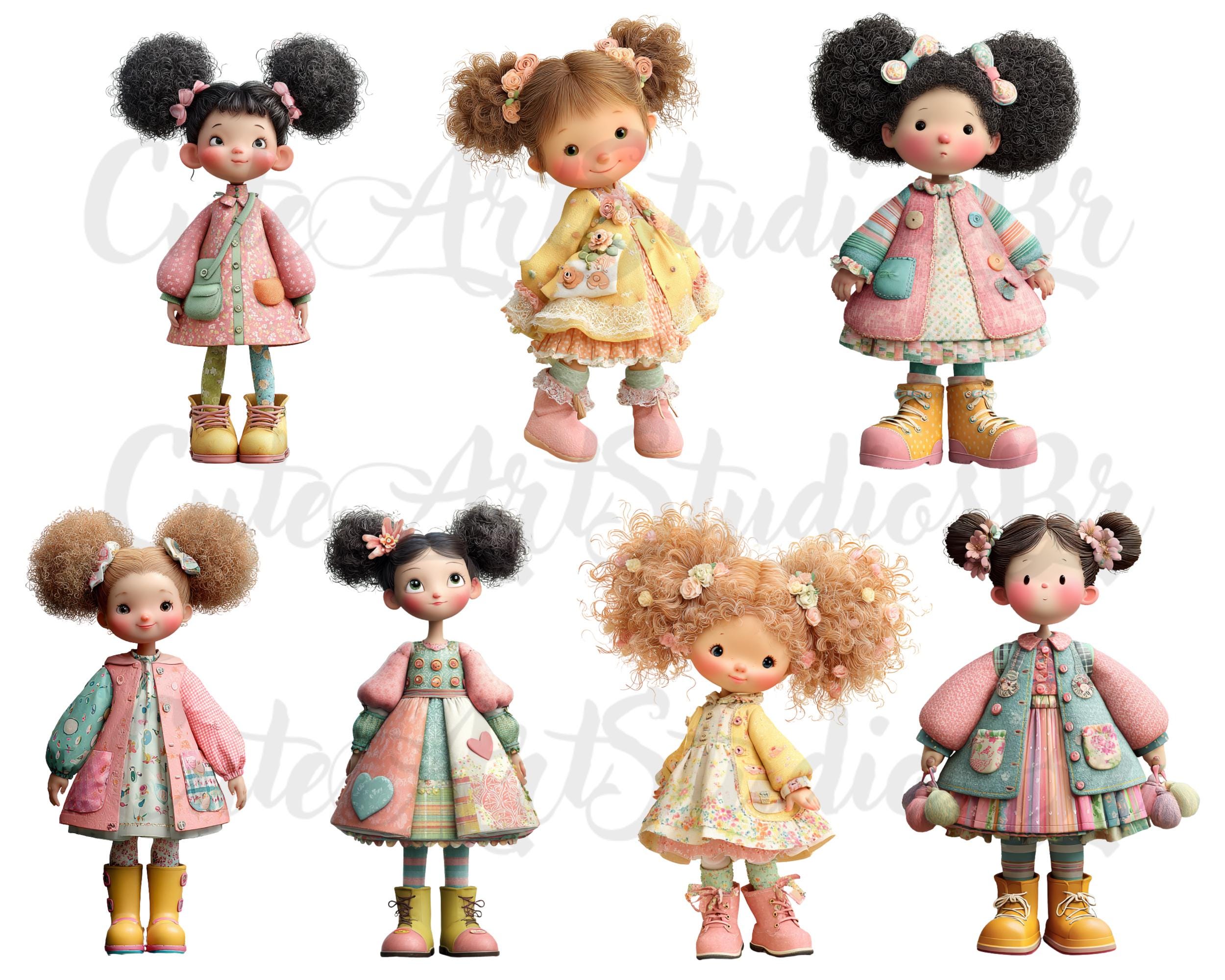 Watercolor Digital Girls, Dolls, Printable Art, Little Girls Clipart ...