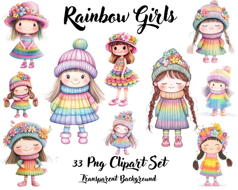 Watercolor Cute Girls, Printable Girls, Little Girls Clipart, Cute ...