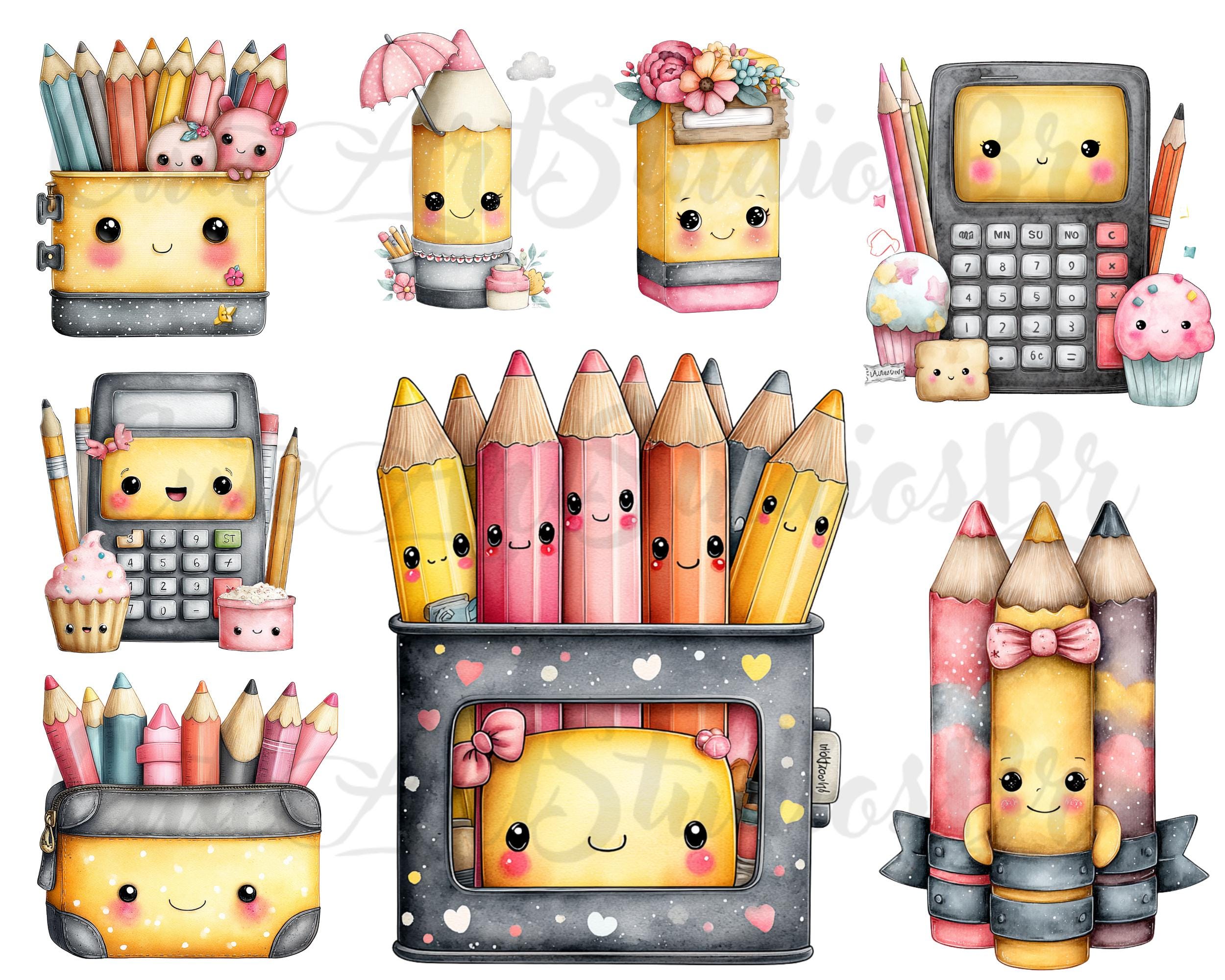 Watercolor Digital Stationery, Printable , Pencil, Colored Pencil ...