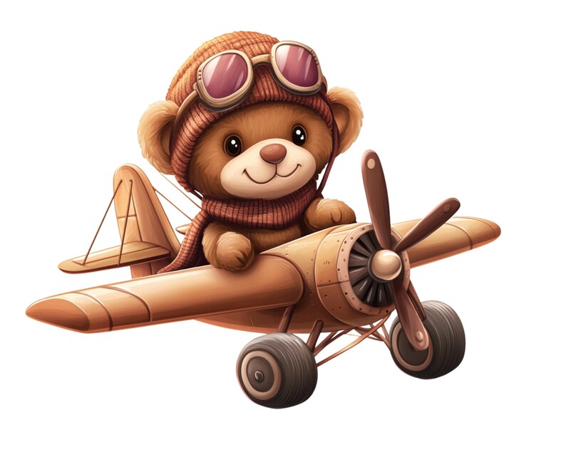 80 PNG Cute Aviators Clipart Set | 80 Watercolor Pngs | Baby Boy Pilots ...