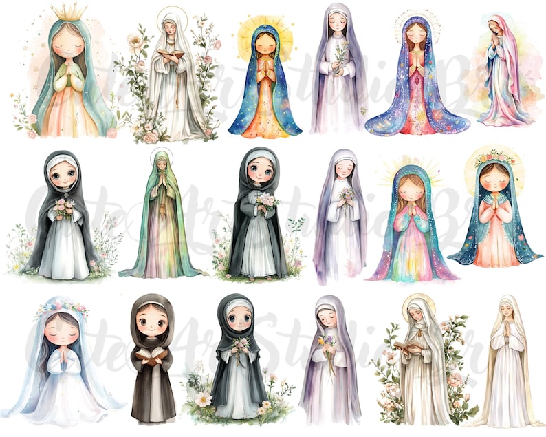 83 PNG Cute Catholic Figures Saints Clipart, Commercial Use, Praying ...