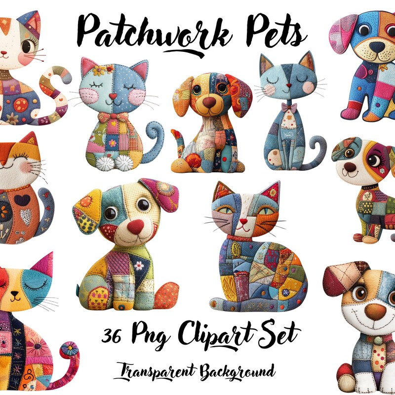 Patchwork Cats - Etsy