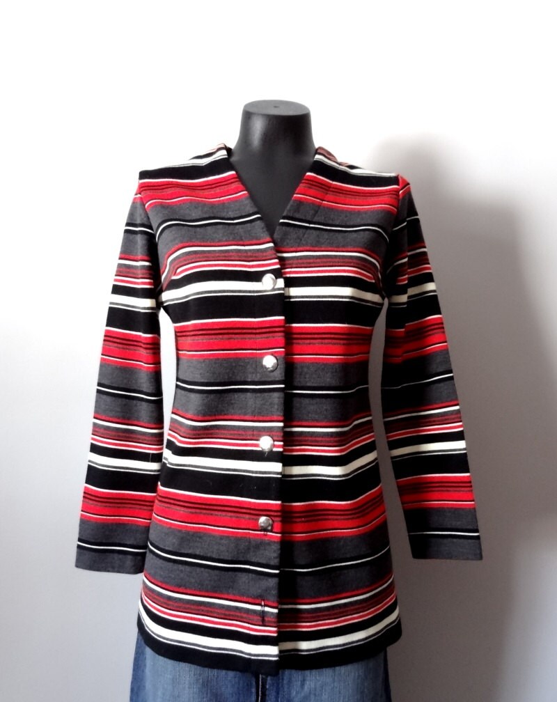 Vintage 1970s Striped Cardigan Size Medium by Jack Winter | Etsy