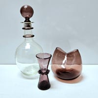 Pinord Hand-blown Glass Grape Cluster Light Green Decanter Wine Pitcher ...