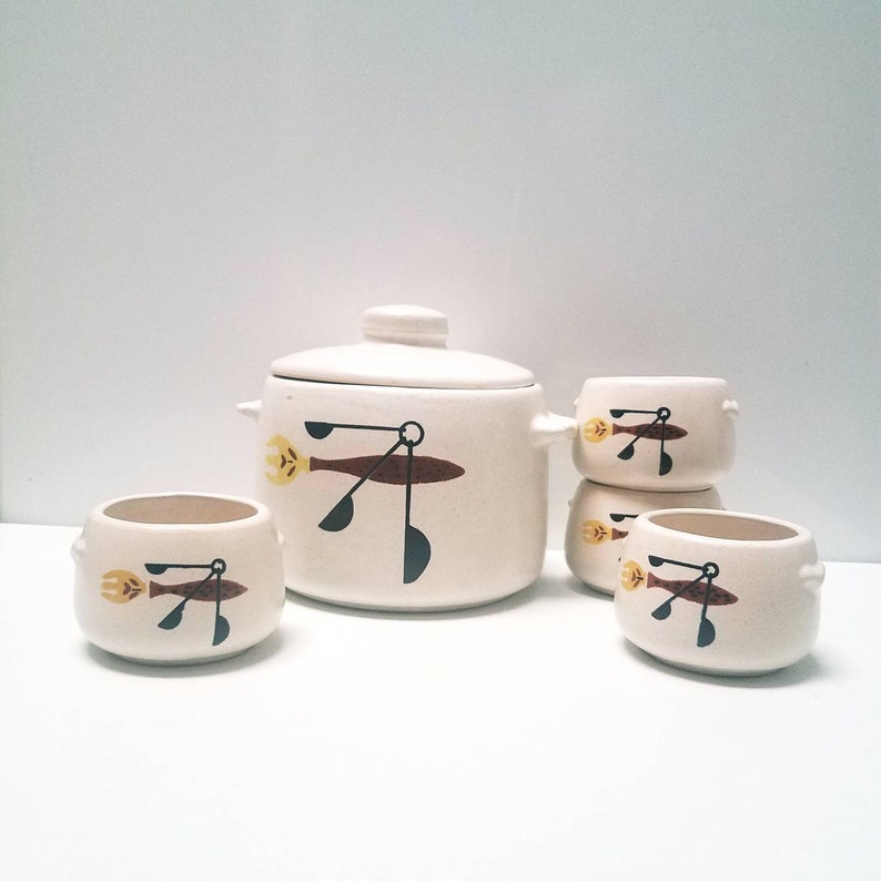 West Bend Bean Pot and Bowls Mid Century Soup Taurine - Etsy