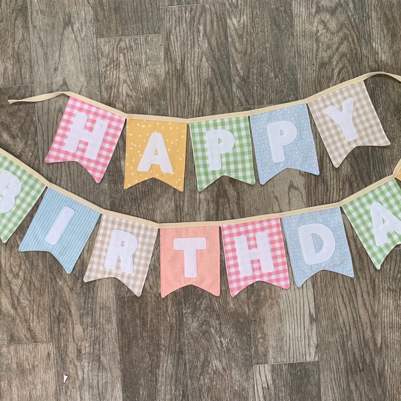 Happy Birthday Banner Fabric - Etsy