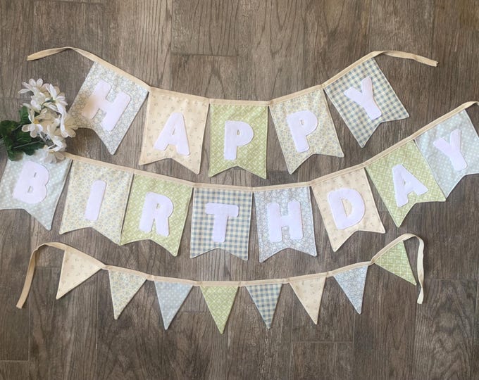 Fabric Pastel Happy Birthday Banner, Girls Party Decor - Etsy