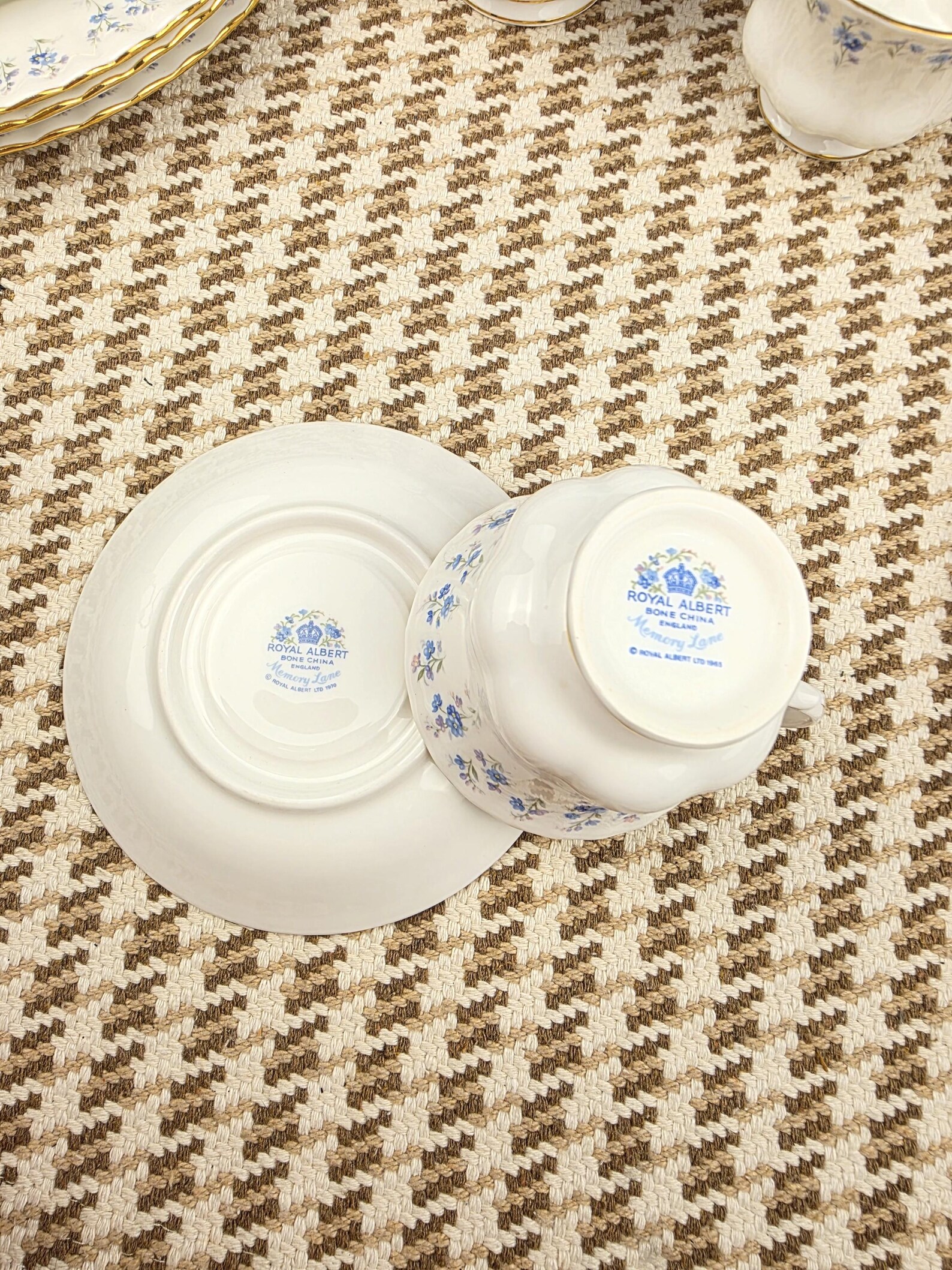 Vintage Royal Albert Memory Lane Tea Set: Teapot, Cups, Saucers ...