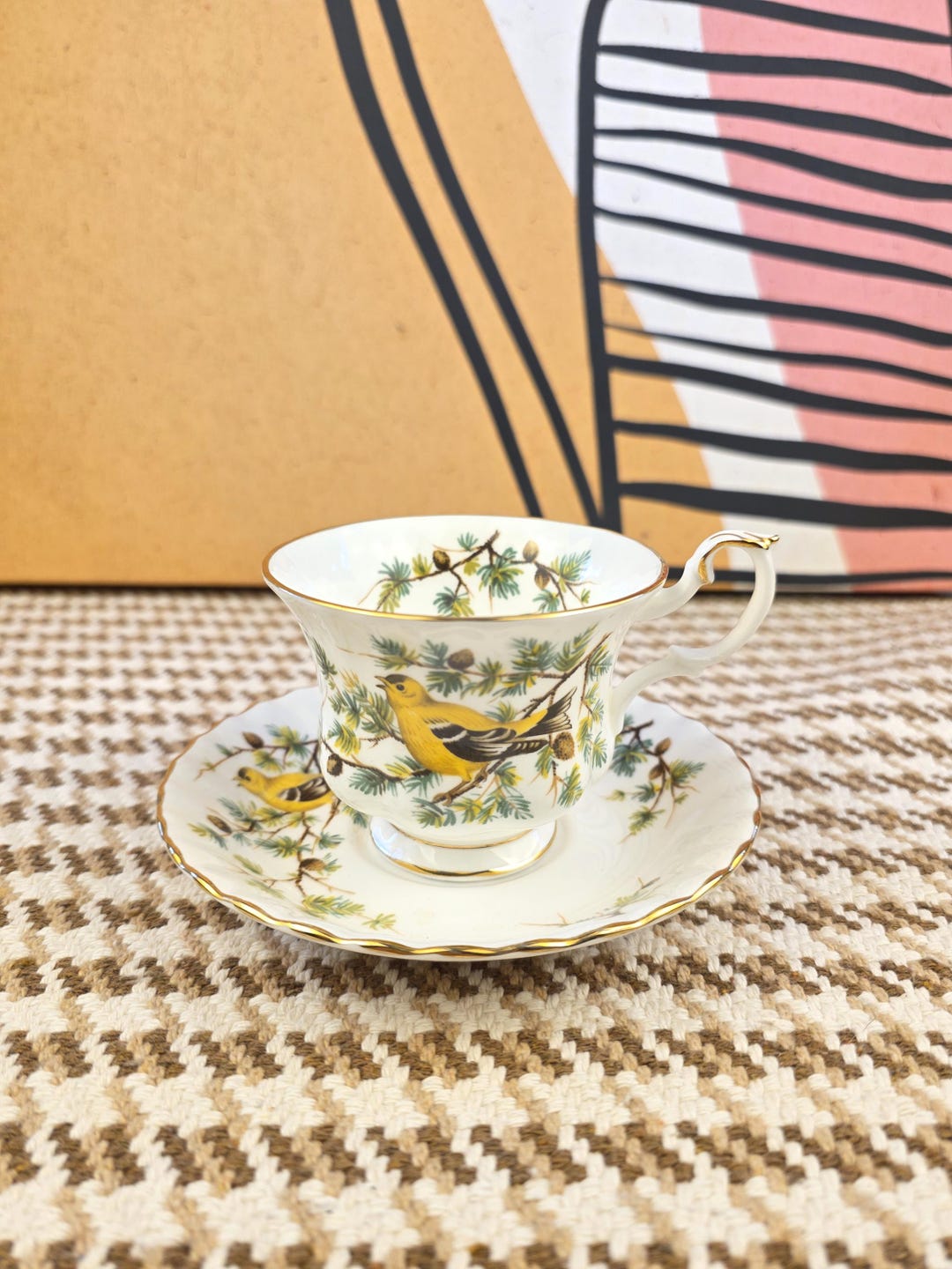 Royal Albert Goldfinch Teacup and Saucer, Vintage Bone China - Etsy