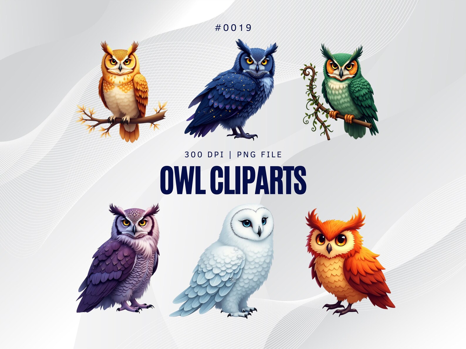 20 Owl Clipart Design Digital Printable | PNG File Digital Download - Etsy