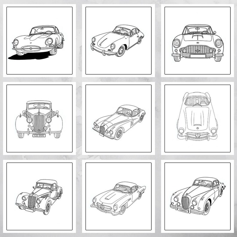 Classic Car Coloring Book | 30 Coloring Pages Digital Printable - Etsy ...