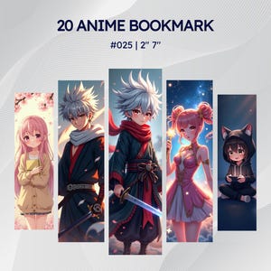 20 Anime Bookmark Digital Printable PNG Download - Etsy