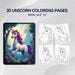 20 Unicorn Coloring Pages for Kids | Digital Printable Coloring Book ...