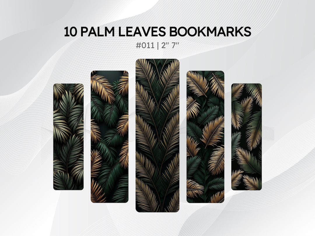 10 Palm Leaves Bookmarks Digital Printable | Instant Donwload Bookmarks ...