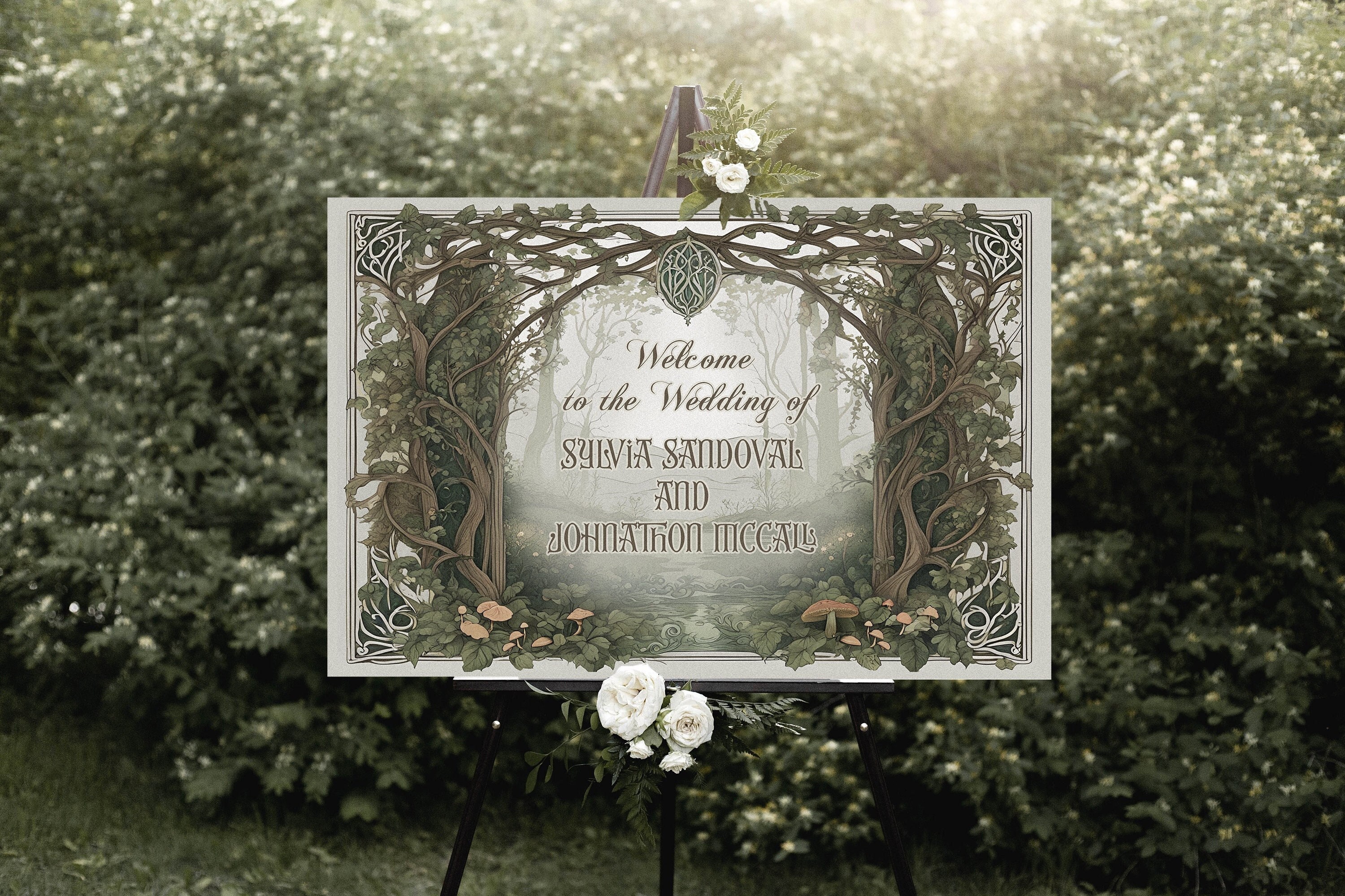 Elvish Wedding Welcome Sign - Medieval Celtic Feel - Enchanted Forest ...