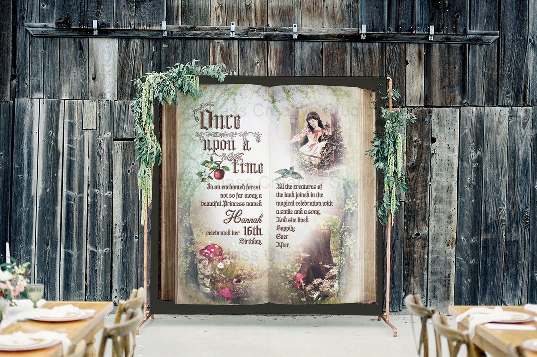 Snow White Backdrop With an Enchanted Forest Theme, Fairytale Birthday ...
