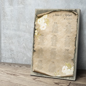 Seating Chart Scroll for Wedding, Bridal Shower, Quinceanera, Find Your ...