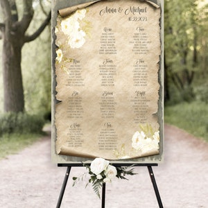 Seating Chart Scroll for Wedding, Bridal Shower, Quinceanera, Find Your ...