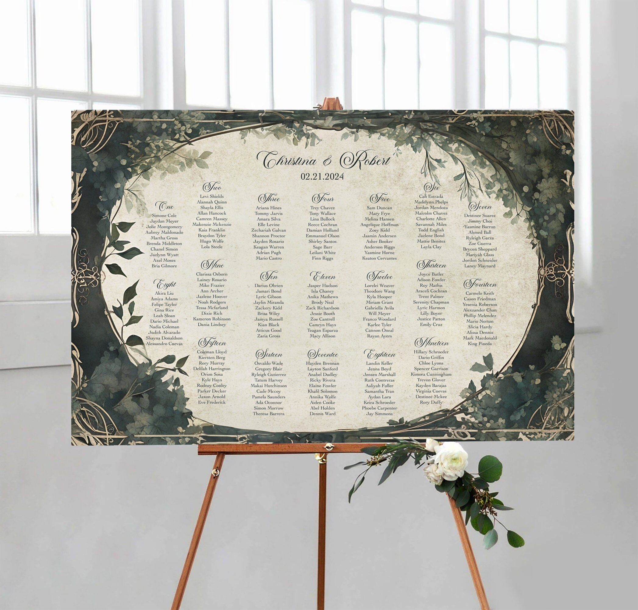 Seating Chart Enchanted Forest Theme | Dark Green | Whimsical ...