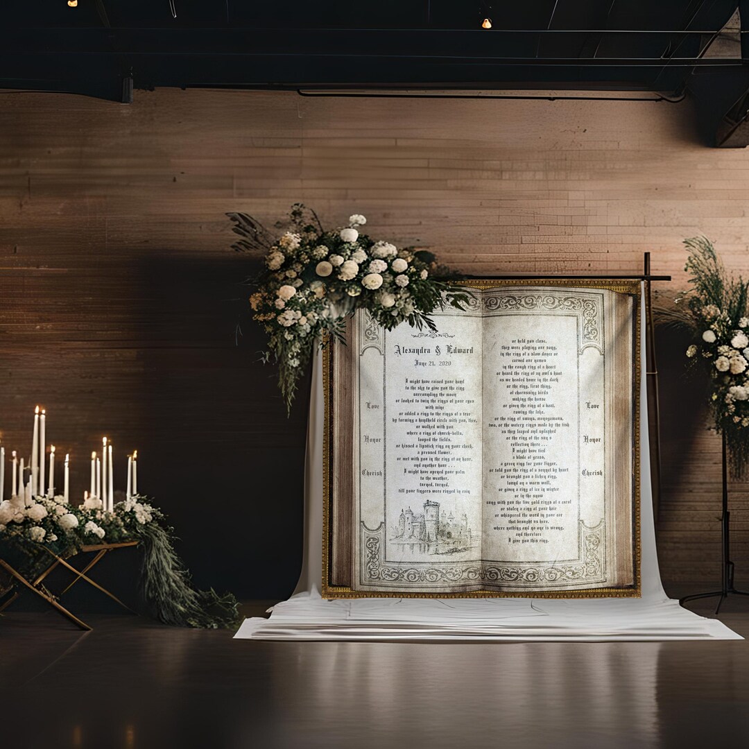 Medieval Wedding Book Backdrop, Renaissance Wedding, Fantasy Wedding ...