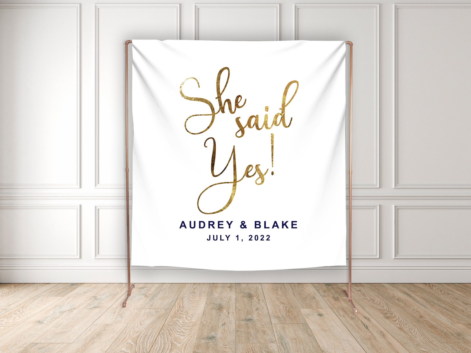 She Said Yes Sign Personalized Engagement Backdrop Party Sign - Etsy