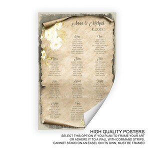 Seating Chart Scroll for Wedding, Bridal Shower, Quinceanera, Find Your ...