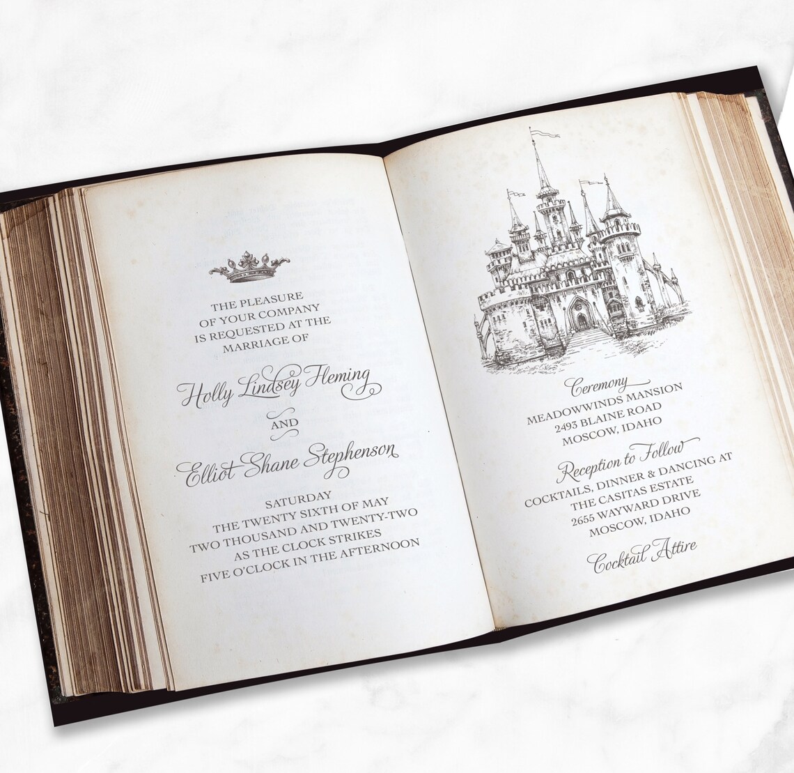 Fairytale Castle Wedding Invitation Storybook Invitation Book - Etsy