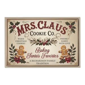 Personalized Mrs. Claus Cookie Company Rug, Christmas Kitchen Mat ...