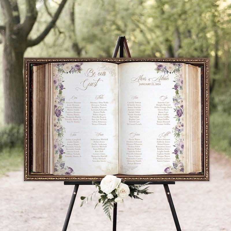 Lavender Guest Book - Etsy