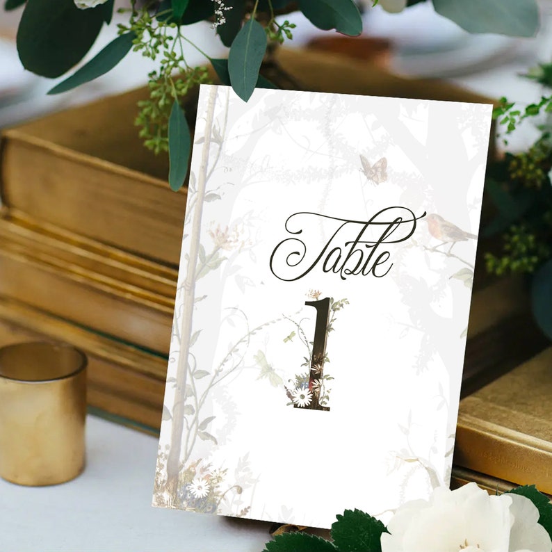 Enchanted Forest Table Numbers Secret Garden Digital File - Etsy